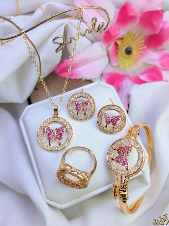 Butterfly Design Artificial Jewellery Set for Women – Gold Plated ...