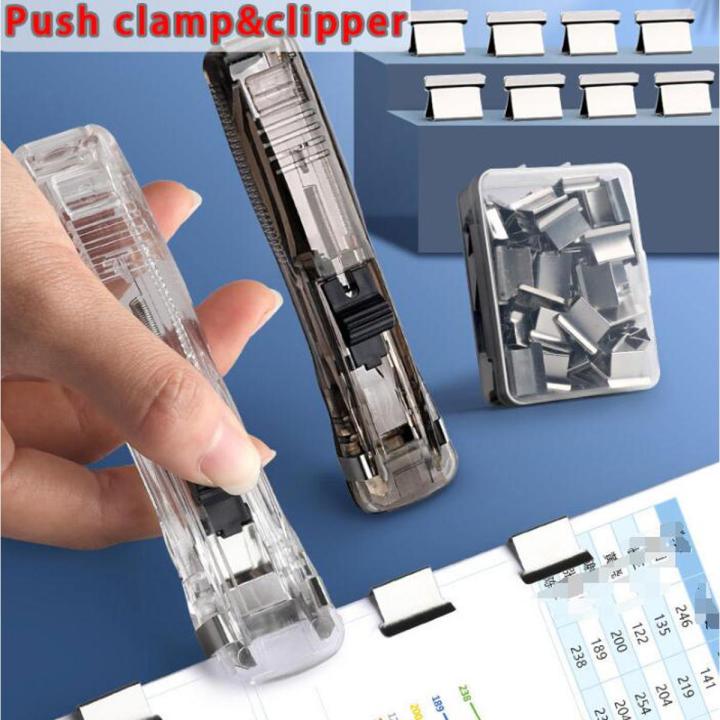 Transparent Stapler Removable Push Clip Stapler New Office Accessories ...