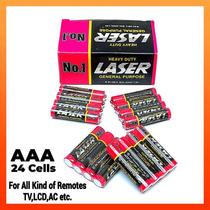 24Pcs Laser Heavy Duty Cells AAA Size 1.5V Battery Cell For All Type of ...