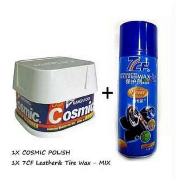 Combo of Cosmic Wax (Kangroo) & 7CF Dashboard Spray Leather & Tire Wax ...