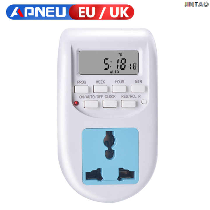 2022 Digital Time Switch Timer With UK EU Socket Weekly Programmable Electronic Digital Timer ...
