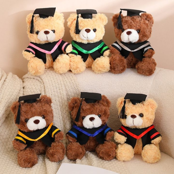 New 23cm Teddy Bear Doll Small Graduation Gown Plush Dr. Bear Graduate ...