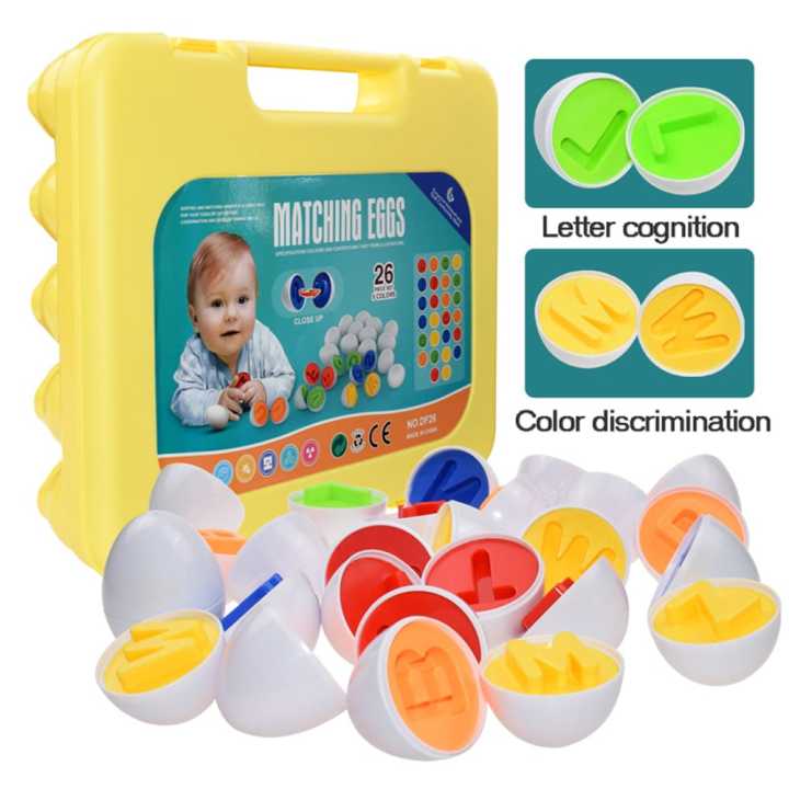 26 Pcs Numbers Matching Eggs Toy Baby Learning Education Math Toy ...
