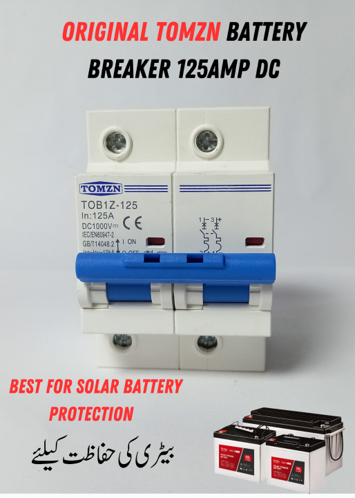 Tomzn 2P Dc Circuit Breaker 1000V 125Amp DC Circuit Breaker For Solar | PV and Battery | MCCB ...