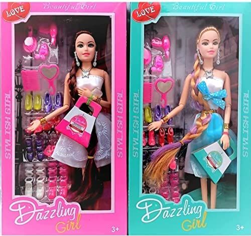 Barbie_Dolls Moveable Joints With Shoes and Flexible Body Gift Set For ...