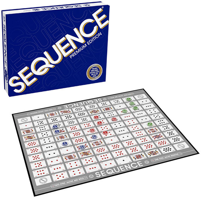 Sequence Premium Edition - Stunning Set with Giant Board (20.25 x 26.25 inches), Exclusive Chips ...
