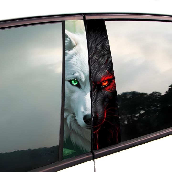 Car Pillar Stickers Wolf for Car Door Pillar Stylish Exterior Car Decor ...