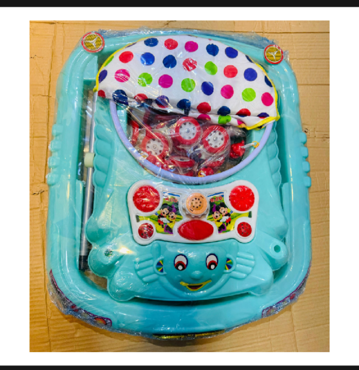 12 Wheels Baby Walker with Baby Grip Handle Toy with Lights Music M555 ...