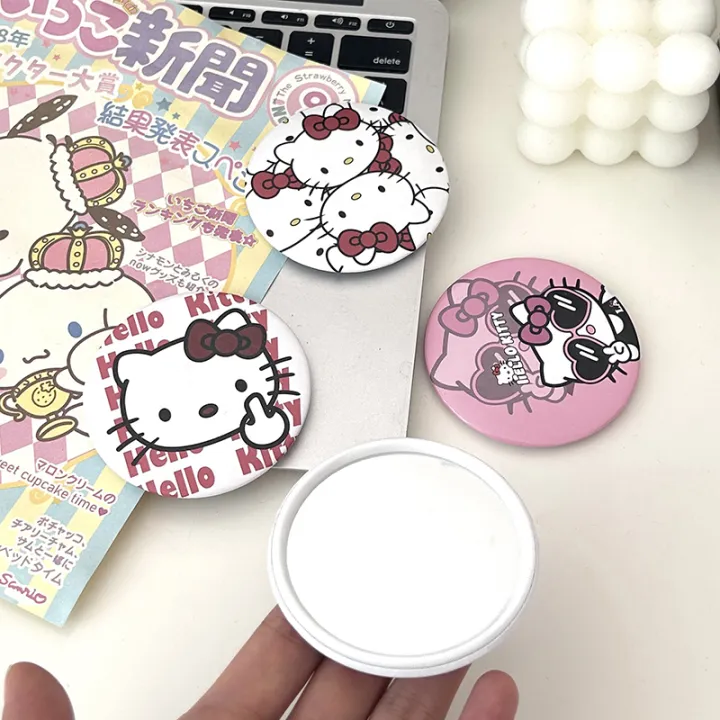 Sanrio Hello Kitty Anime Kawaii Cute Makeup Mirror Cartoon Sliding ...