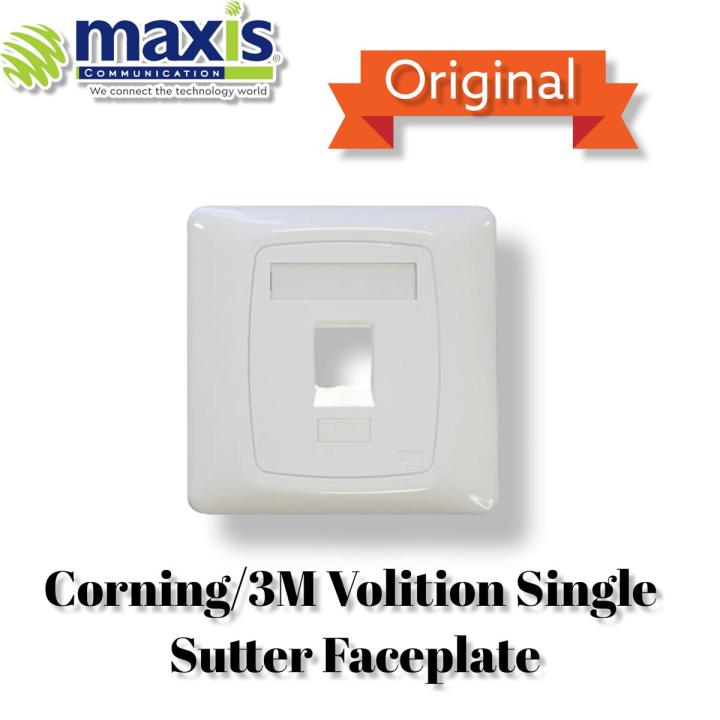 3M Volition Single & Double Sutter Faceplate U.K 1 & 2 Port Faceplate ...