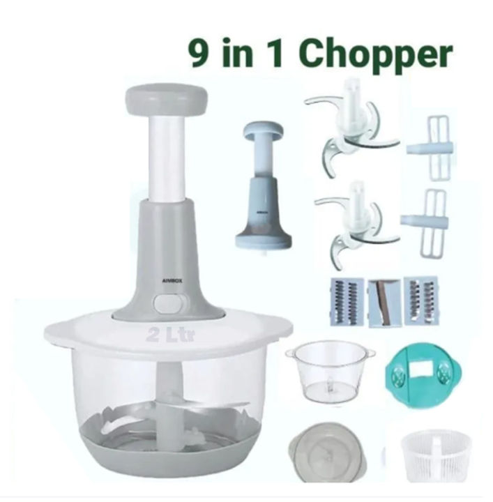 Openi - 2L Powerful Manual Food Chopper - Hand held Mini Food Processor ...