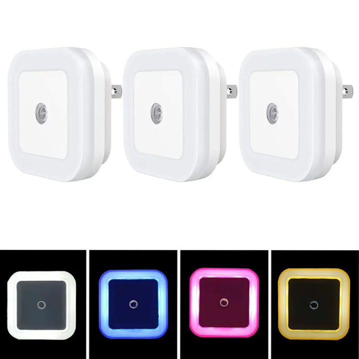 Mini LED Night Light EU/US Plug in Dusk to Dawn Sensor Wall Nights Lamp ...