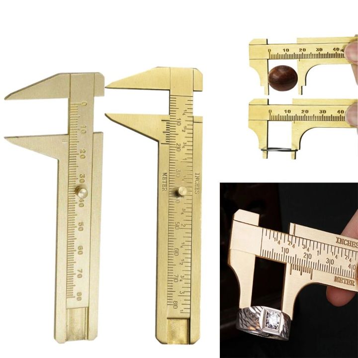 Portable 0-80mm Measuring Tool Sliding Vernier Caliper Ruler Brass ...