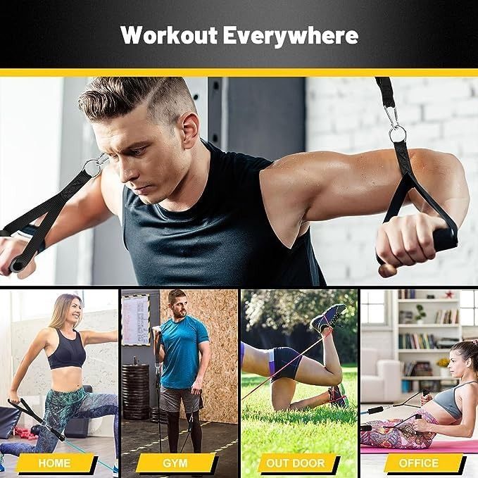 Power Resistance Bands 11-Piece Set – Workout & Exercise Bands for ...