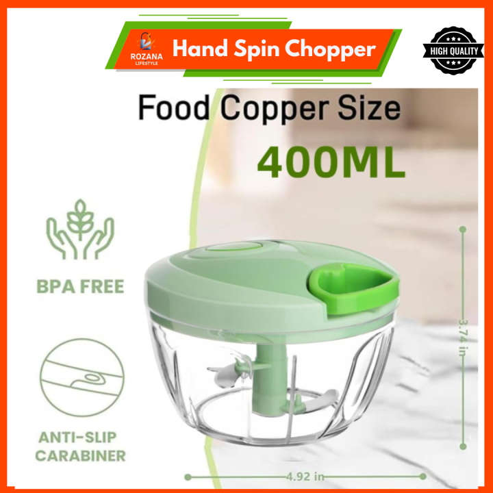 Easy Spin Quick Cutter – Manual Vegetable & Fruit Chopper | 3 Stainless ...