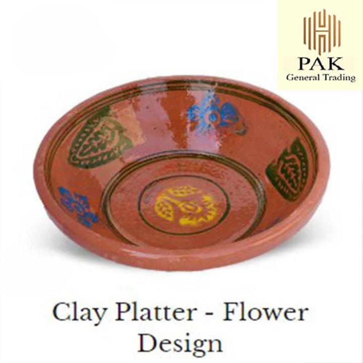 Clay Serving Platter | Making of floor bending | Flower Design | Clay ...