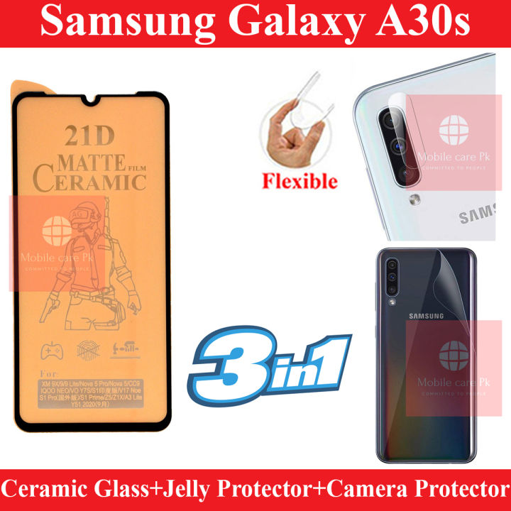 Samsung Galaxy A30s Matte Glass Unbreakable Ceramic matte glass + Jell ...