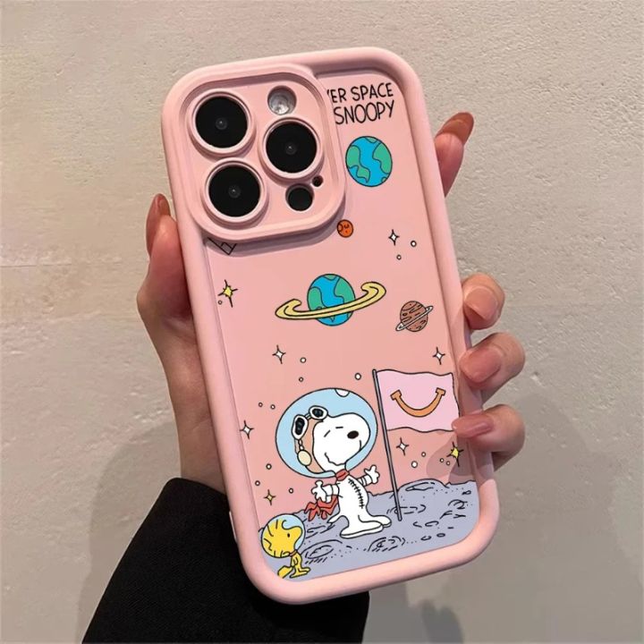 100%new celebrity trend+In stock+COD Cartoon Cute Snoopy Pastronaut hone Case For iPhone 16 15 ...