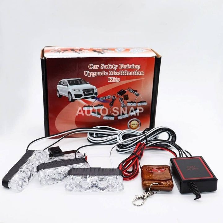 Car Grill Flasher, White Flashers for all car & jeep 4x4, Strobe light ...