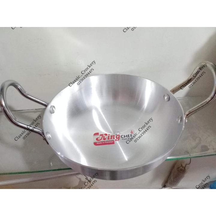 KingChef Silver karahi Size Kitchen cookware | Daraz.pk