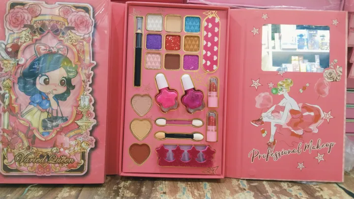 Varied Queen 25-in-1 Kids Makeup Set | Cute Princess Cosmetic Kit with ...