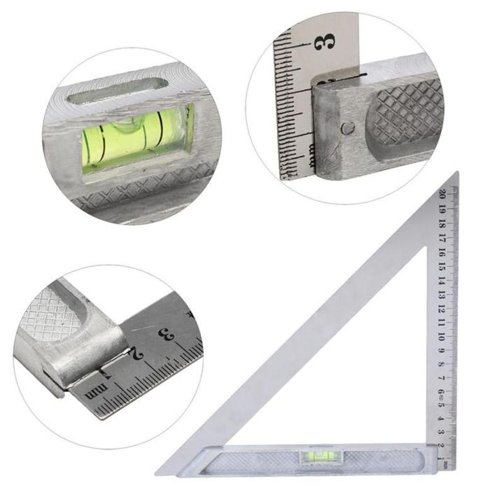 200MM Stainless Steel Tools DIY Angle Ruler 90 Degree Wide Bottom ...