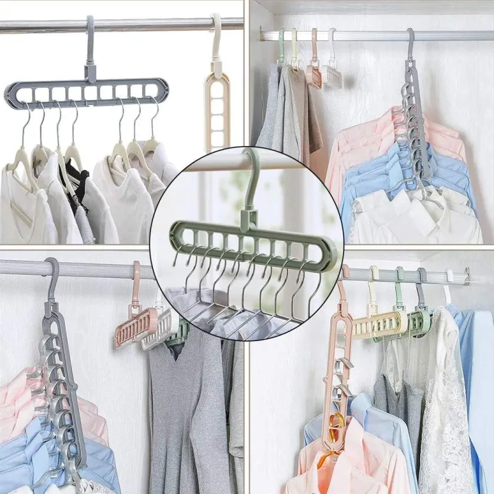 9 in 1 hangers - Multi Purpose Hanger - Clothes Plastic Hanger - High ...
