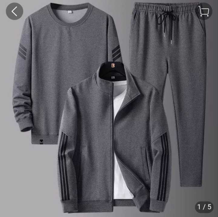Ezi Pick - Men's 3 Pieces Winter TrackSuit Set Sweatshirt + Sweatpants ...