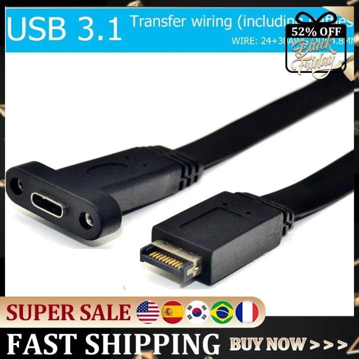USB 3.1 Front Panel Header Type E Male To USB-C Type C Female ...