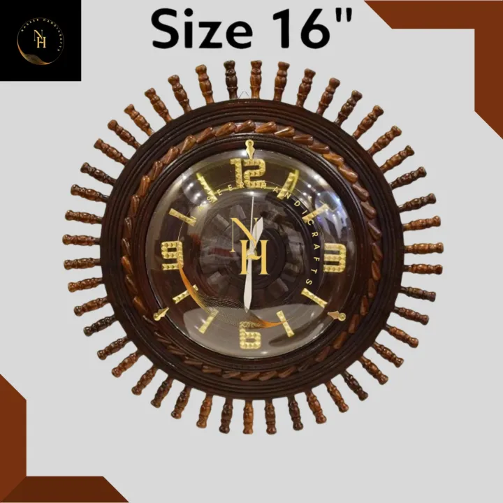 wooden wall clock with stylish design Round Shape | Daraz.pk