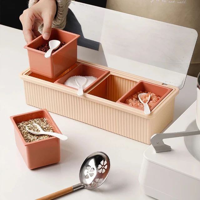 Our Spice Rack with Tray includes detachable spice boxes with spoons ...