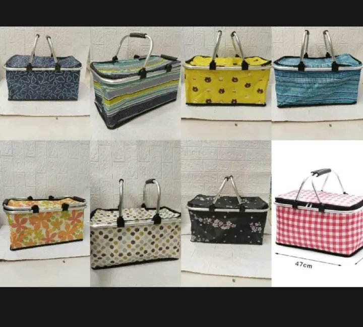 AR Oxford Cloth Multifunctional Picnic Grocery Fruit Folding Basket ...