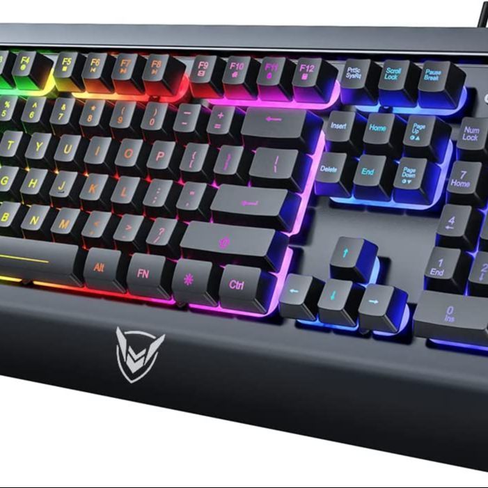 RGB Wired Gaming Keyboard, 8 Individual Multimedia Keys, Adjustable ...