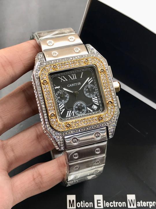 CARTIER Mens Watch Santos Model Stone Case Fine Quality Heavy Weight ...