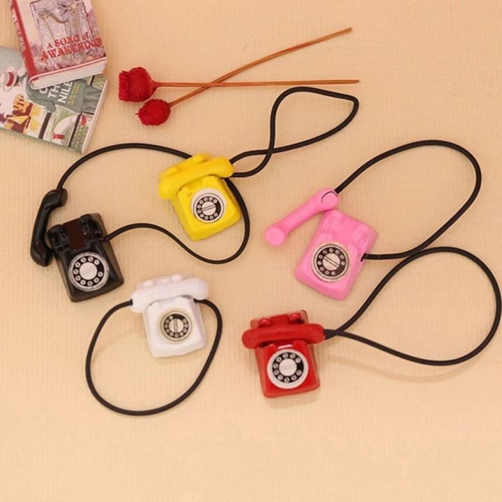 Children Pretend Play Toy :12 Doll House Miniature Simulated Telephone ...