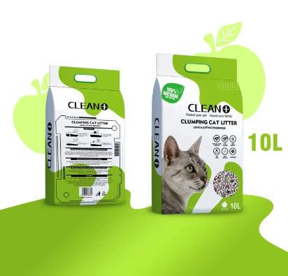 CLEAN PLUS Clumping Cat Litter - 100% Natural - Apple Fragrance 5-Litre ...