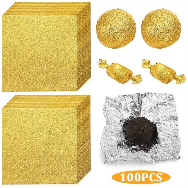 New Gold Foil Candy Wrappers Square Gilded Candy Wrapping Paper Foil ...
