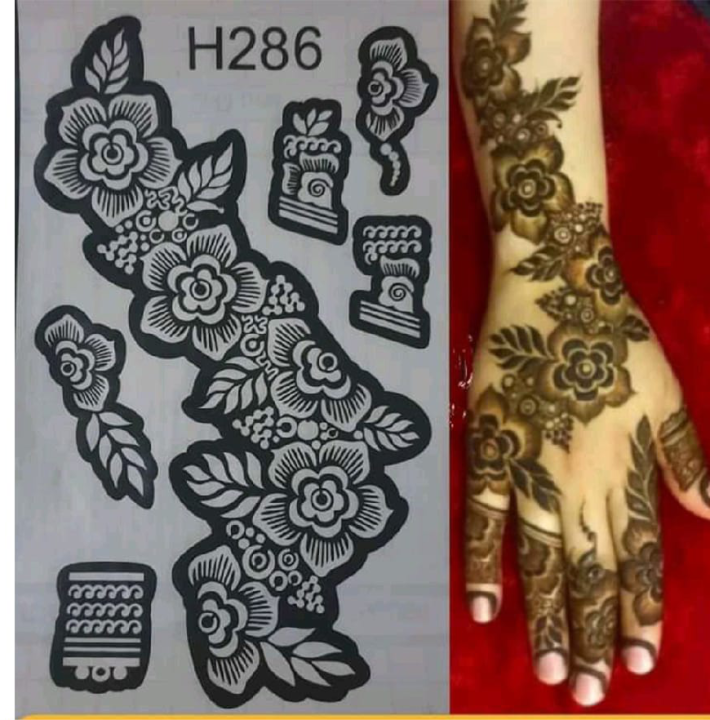 Arabic Bridal Mehndi Design Henna Mehandi Stencils Stickers -12 | Daraz.pk