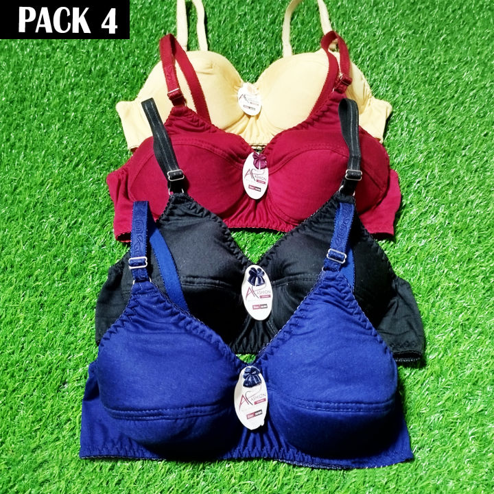 Bella Pack 4 Soft Light Padded Bra Blouse For Girls Women | Full ...