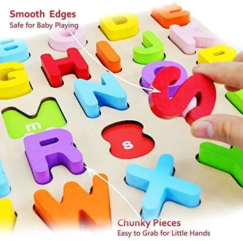 Alphabet Puzzle, WOOD CITY ABC Letter Puzzles for Toddlers 1 2 3 Years ...