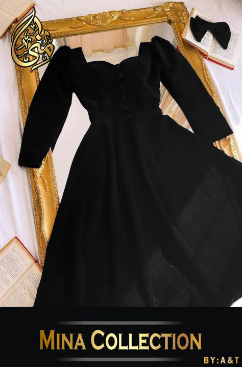 Winter Collection Elegant Velvet button frock | Daraz.pk