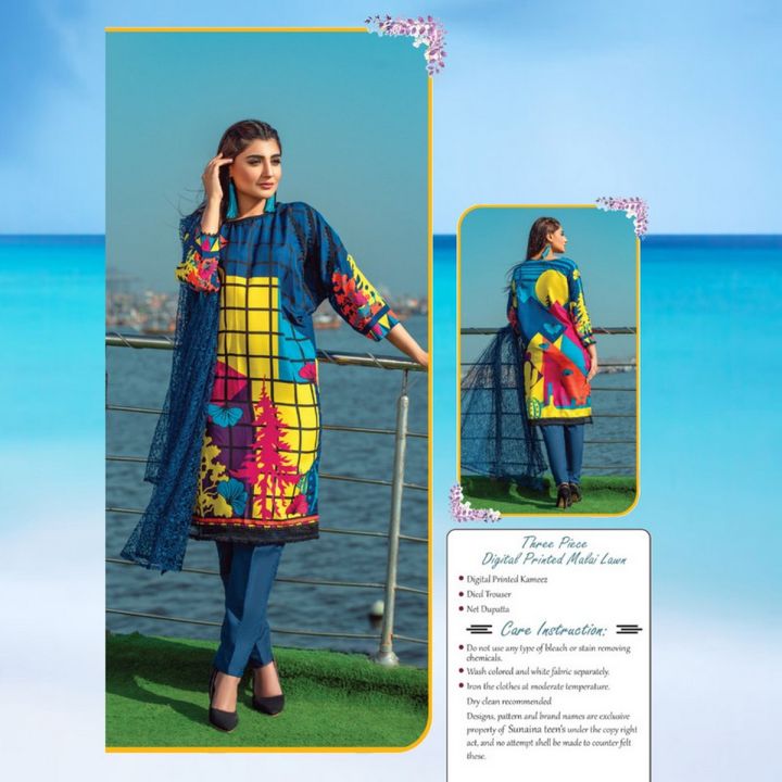 3pc linen un-stich suit for women New Design 2021 | Daraz.pk