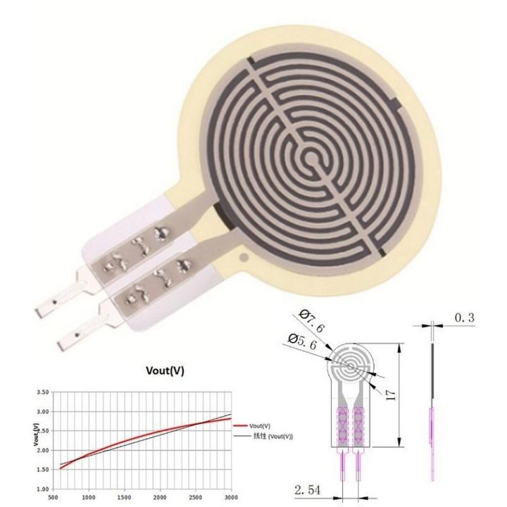 Rp-C7.6 Thin Film Fsr Pressure Sensor Force Sensitive | Daraz.pk