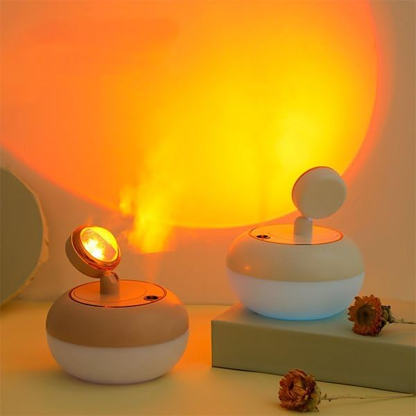 Sunset Lamp Air Humidifier 2-in-1 | Essential Oil Diffuser & USB Fogger ...