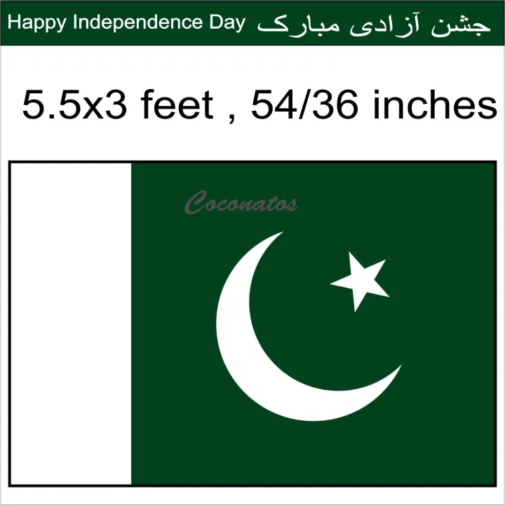 Pakistani Flag Day Independence 54x 36 inchecs, 5.5 x 3 feet best ...