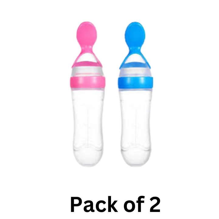 Baby Food Feeder with Soft Silicone Spoon – Anti-Spill, Leak-Proof ...