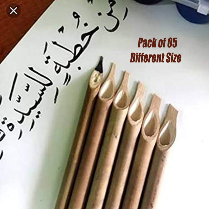Instaorder - 5 Pcs Different Style Calligraphy Qalams - Bamboo Qalam - Pen - Reeds For Urdu and ...