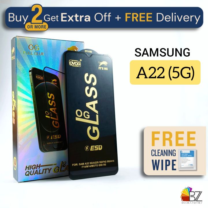 1-5 Pcs - Samsung A22 5G (6.6 inch) - OG Gorilla Glass Screen Protector ...