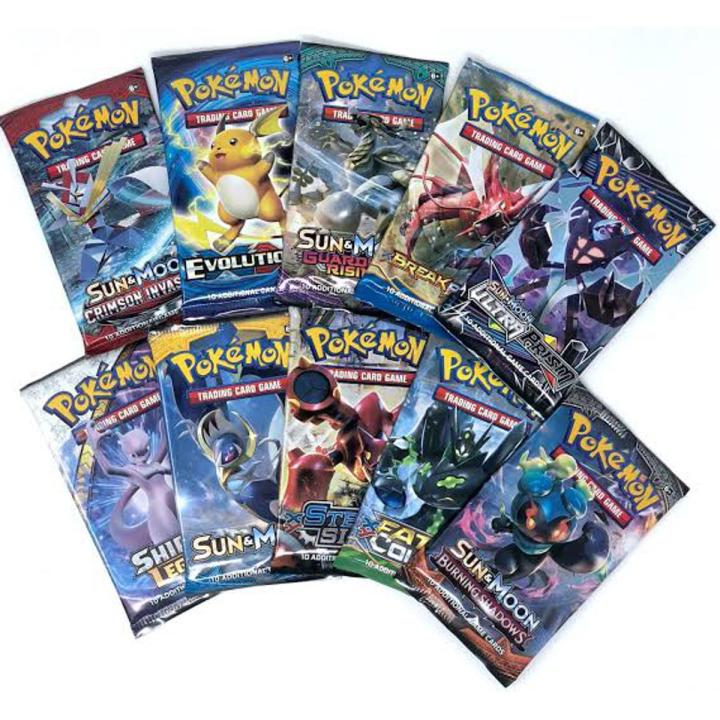 10 packs of Original Pokemon sachet each sachet contain 8 cards trading ...