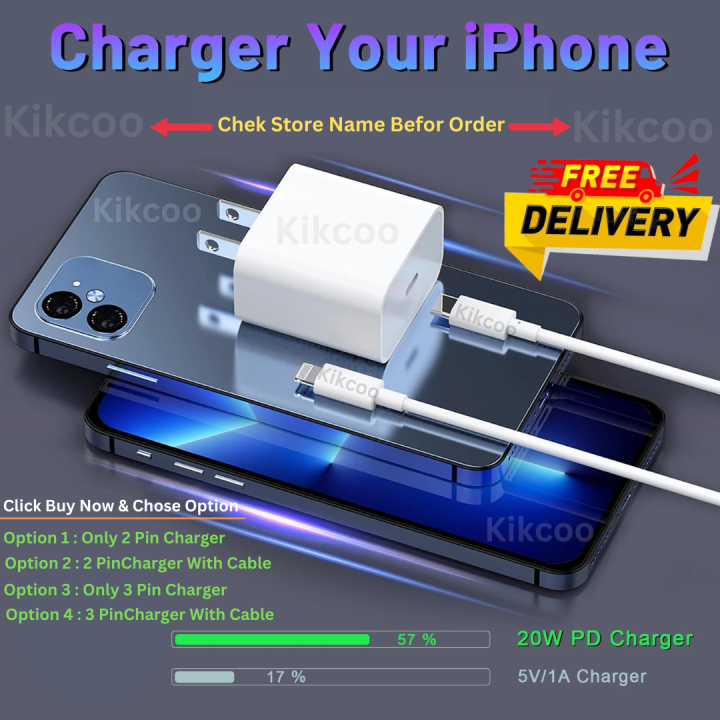 iPhone Original 20W charger | With USB C To Lightening Cable | 20W ...